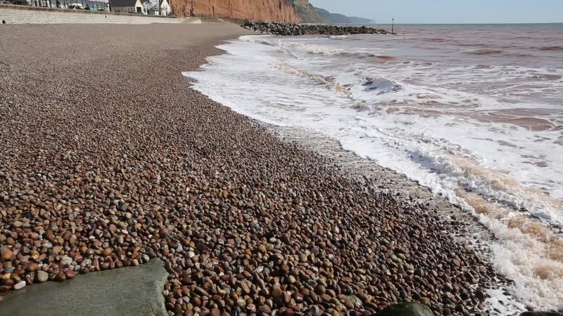 Top-down View, the Camera Flies Over the Sea Waves on a Clear Day ...