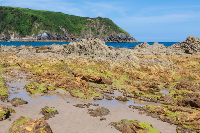 Beach Of Pechon, Cantabria, Spain Stock Image - Image of atlantic ...