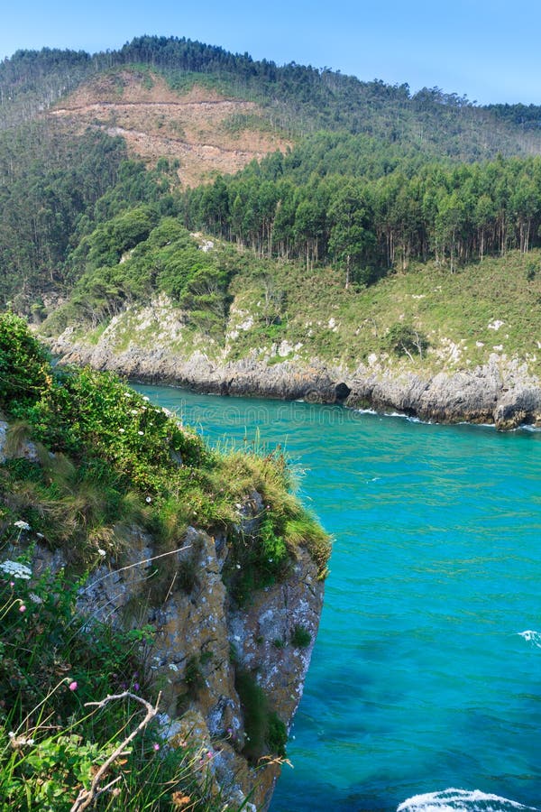 Beach of Pechon, Cantabria, Spain Stock Photo - Image of ocean, coast ...