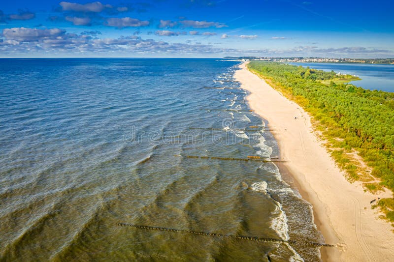 Beach on Peninsula Hel. Aerial View of Nature, Poland Stock Image ...