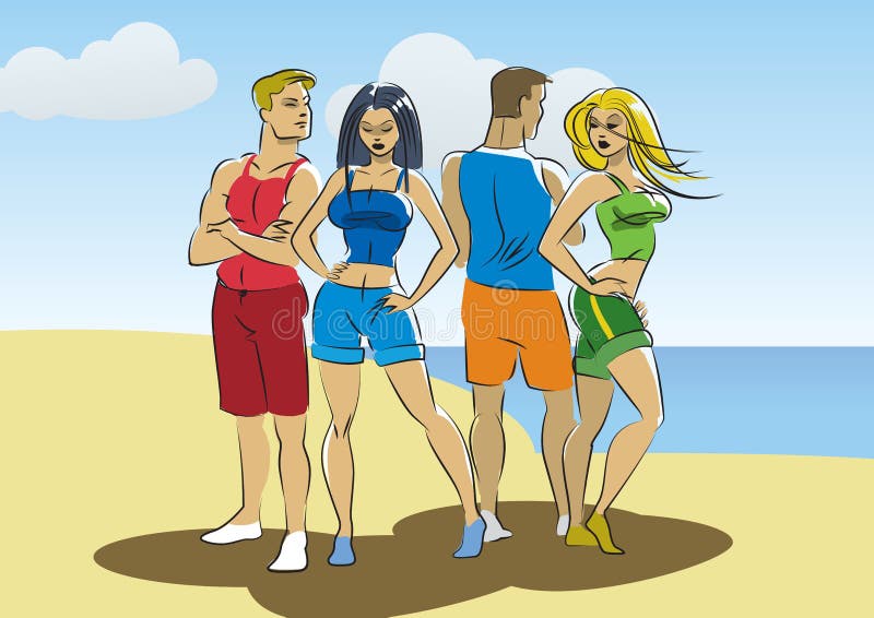 Beach people stock vector. Illustration of body, beautiful - 26698025