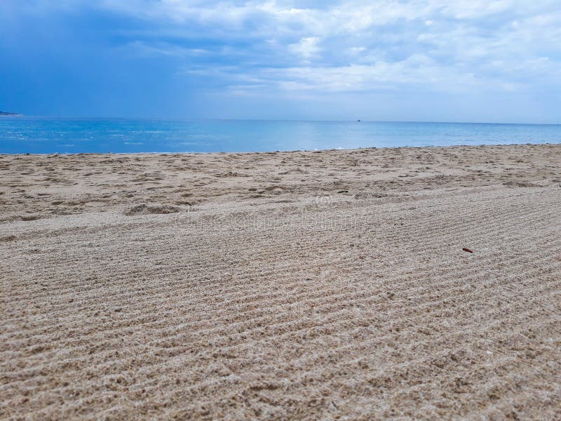 Beach without People with Clear Sand and Blue Sky Stock Image - Image ...