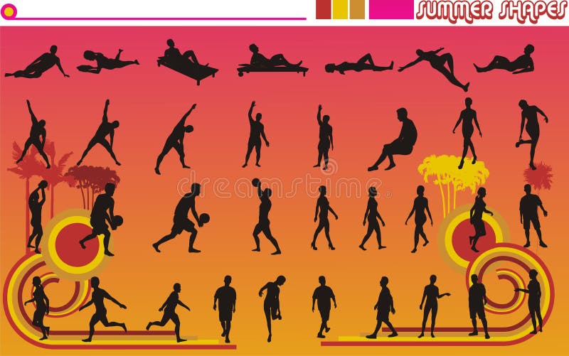 Beach people vector shapes stock vector. Illustration of sports - 6530907