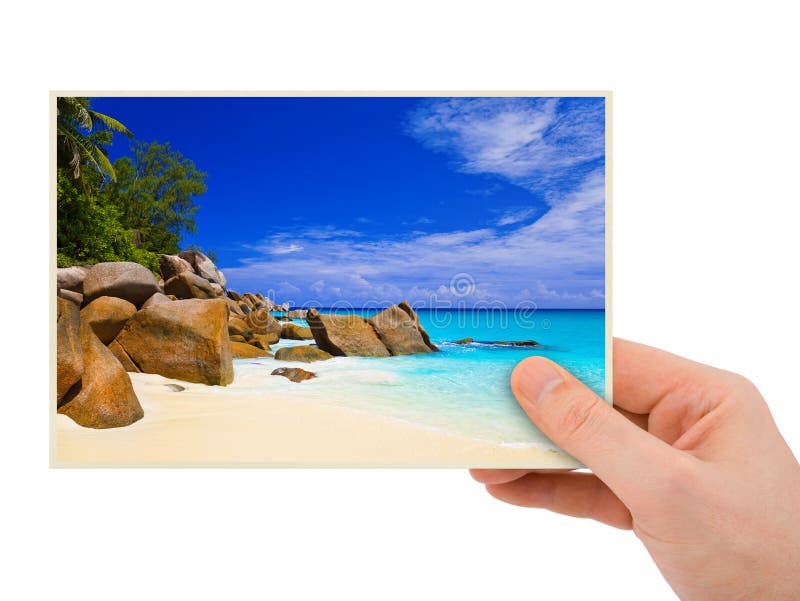Beach photography in hand stock image. Image of resort - 15861495