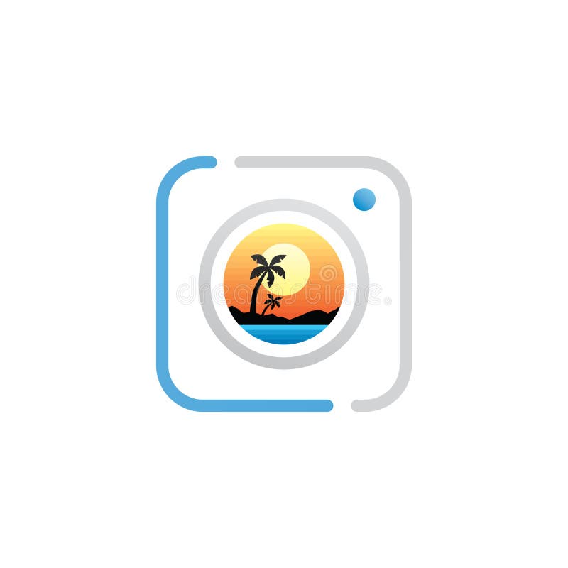 Beach Photography Sign Symbol Camera Icon Stock Vector - Illustration ...