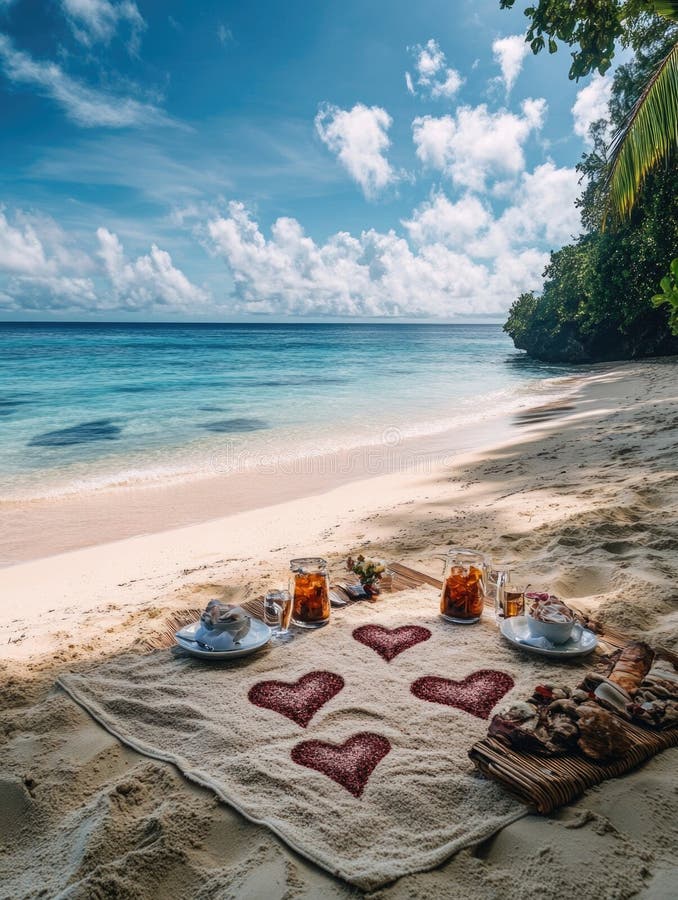 Beach Picnic View Ocean stock photo. Image of beach - 379221472