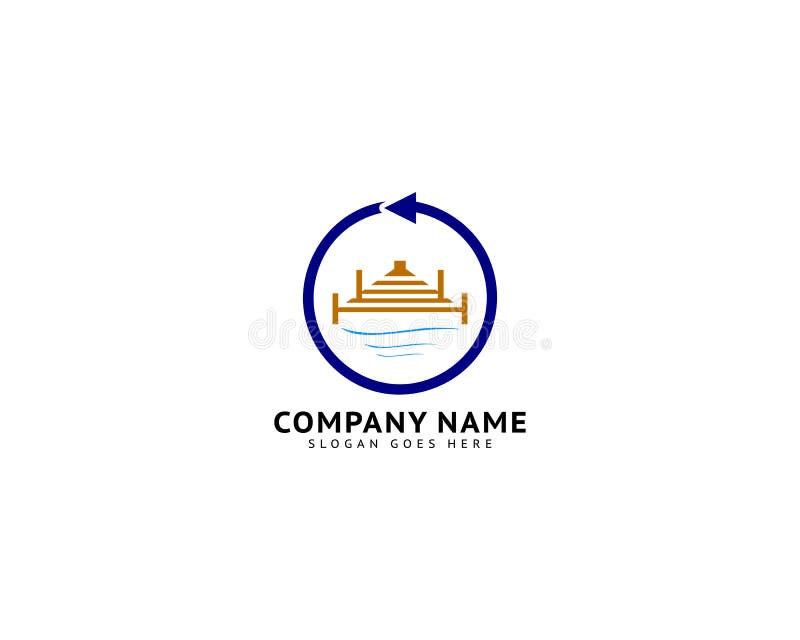 Beach Pier Dock Logo Design Vector Stock Vector - Illustration of jetty ...