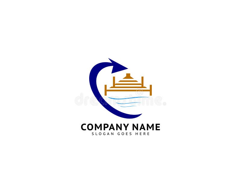 Beach Pier Dock Logo Design Vector Stock Vector - Illustration of jetty ...