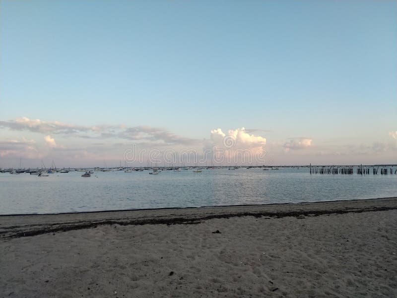 Sunset from P Town Cape Cod Bay Stock Photo - Image of pink, clouds ...