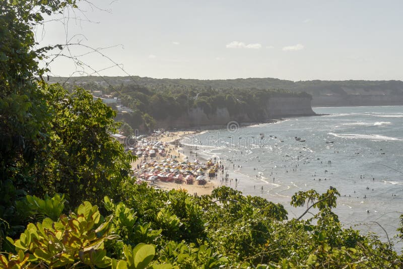 The beach of Pipa, Brazil stock photo. Image of blue - 146469984
