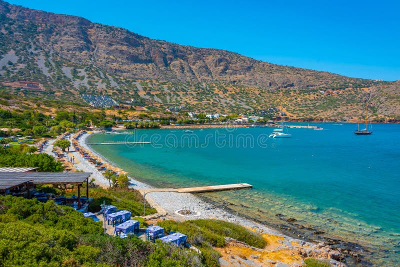 Beach at Plaka Village at Crete Island of Greece Stock Image - Image of ...