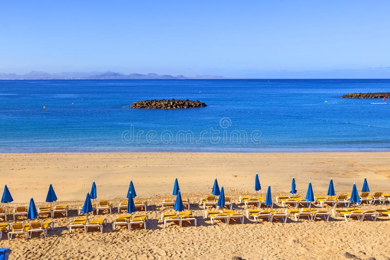Beach of Playa Blanca stock image. Image of promenade - 31538835