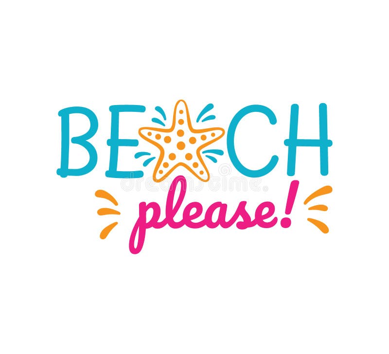 Beach Please Saying Quote Vector Design for Printable Sign and Card ...
