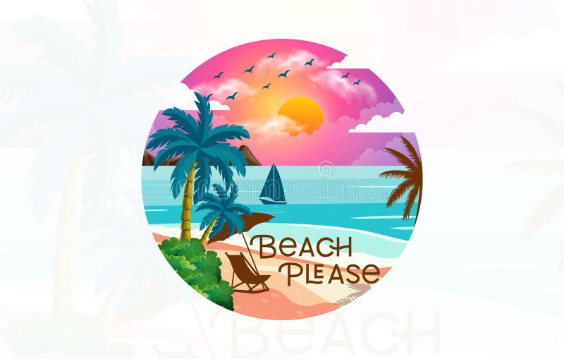 Enjoy the Summer T Shirt Design Stock Vector - Illustration of wave ...