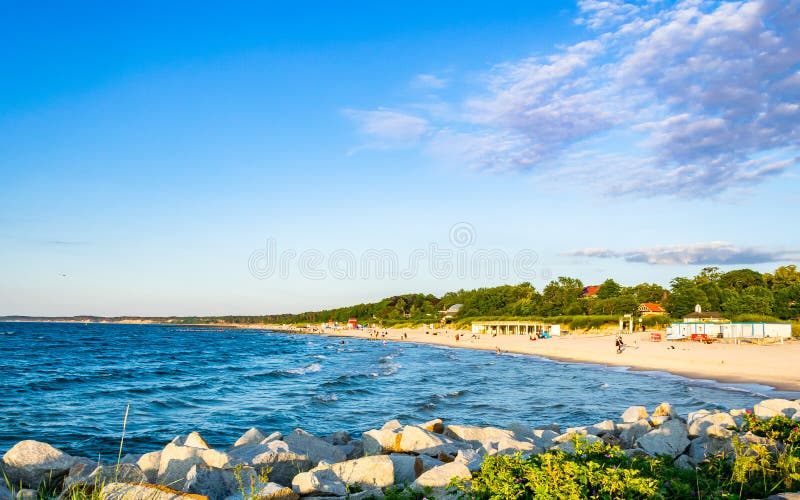 A Beach in the Polish Seaside Town of Ustka Stock Photo - Image of ...
