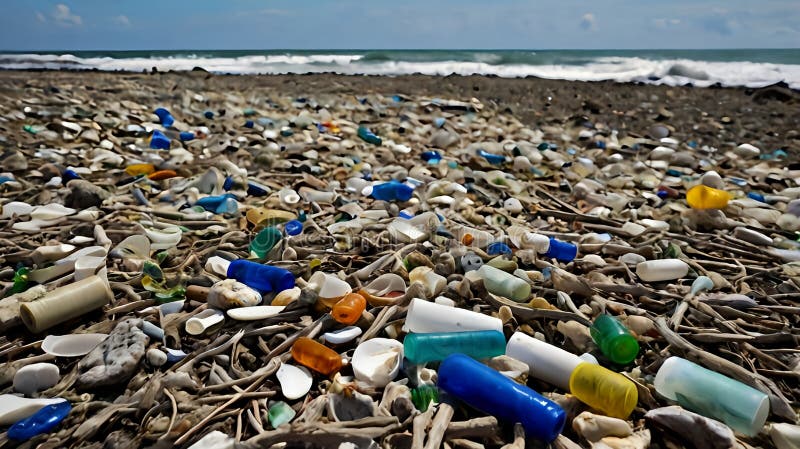 Beach Pollution with Plastic and Debris Stock Image - Image of cleanup ...