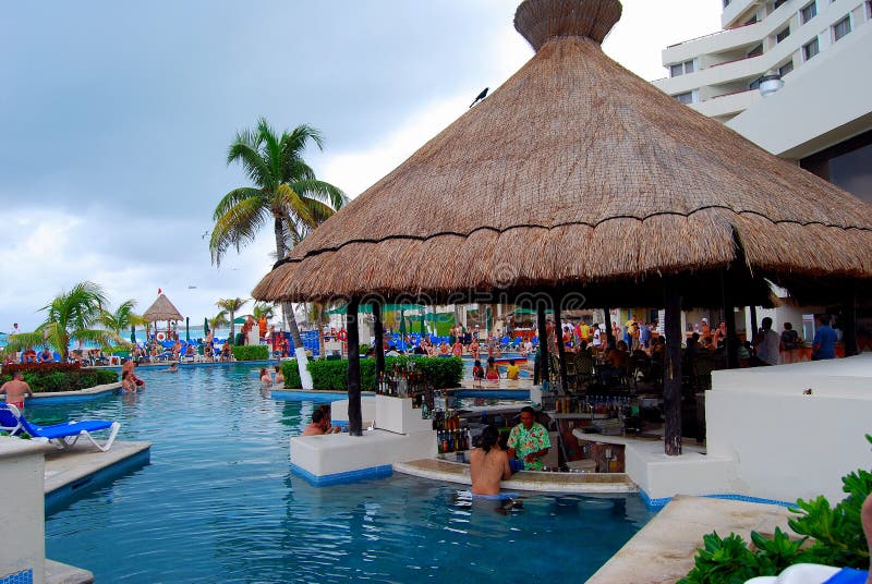 Beach pool resort editorial photography. Image of mexico - 36589677