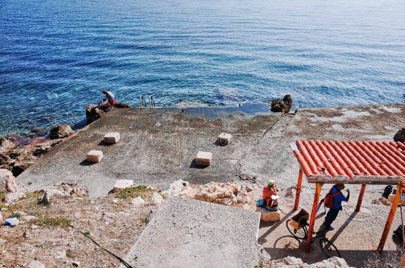 Beach at the Port of Mytilene Editorial Image - Image of mediterranean ...