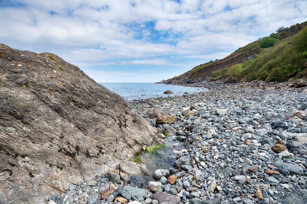 The Beach at Porthallow in Cornwall Stock Photo - Image of ocean ...