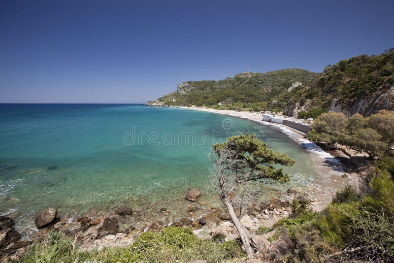 Beach Potami in Island Samos in Greece Stock Photo - Image of water ...