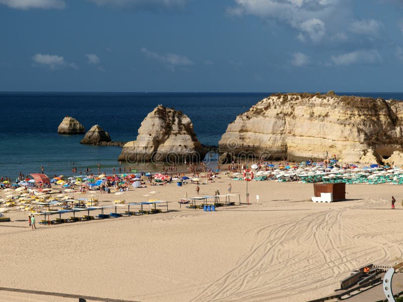 Beach of Praia Da Rocha in Portimao Stock Image - Image of beach ...