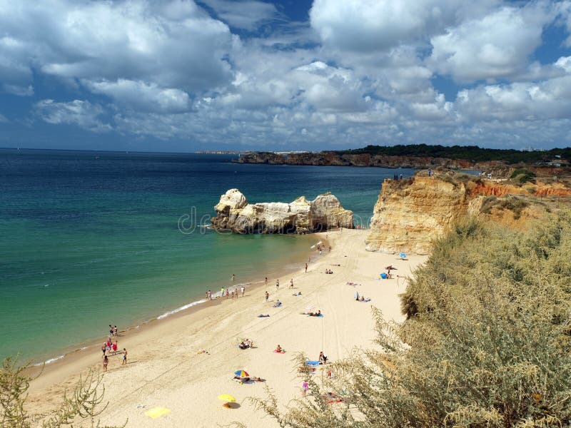 Beach of Praia Da Rocha in Portimao Stock Photo - Image of holiday ...