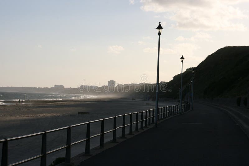 Beach promenade stock photo. Image of lights, lightposts - 5689288