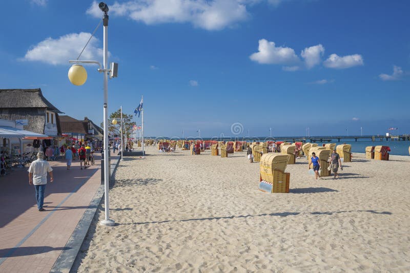Beach and Beach Promenade in Dahme Editorial Stock Image - Image of ...