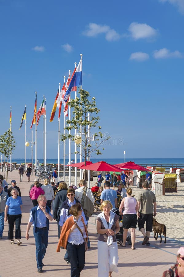Beach and Beach Promenade in Dahme Editorial Photo - Image of promenade ...