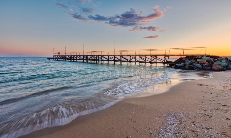 The Beach of Ravda at Sunset Stock Image - Image of sand, shore: 273419373