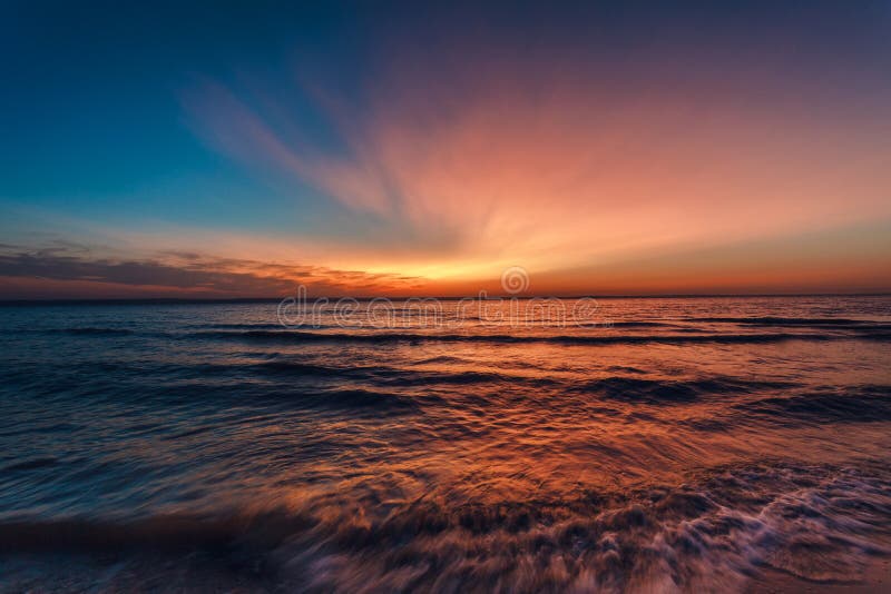 Beach in the Rays of the Setting Sun Stock Photo - Image of exotic ...