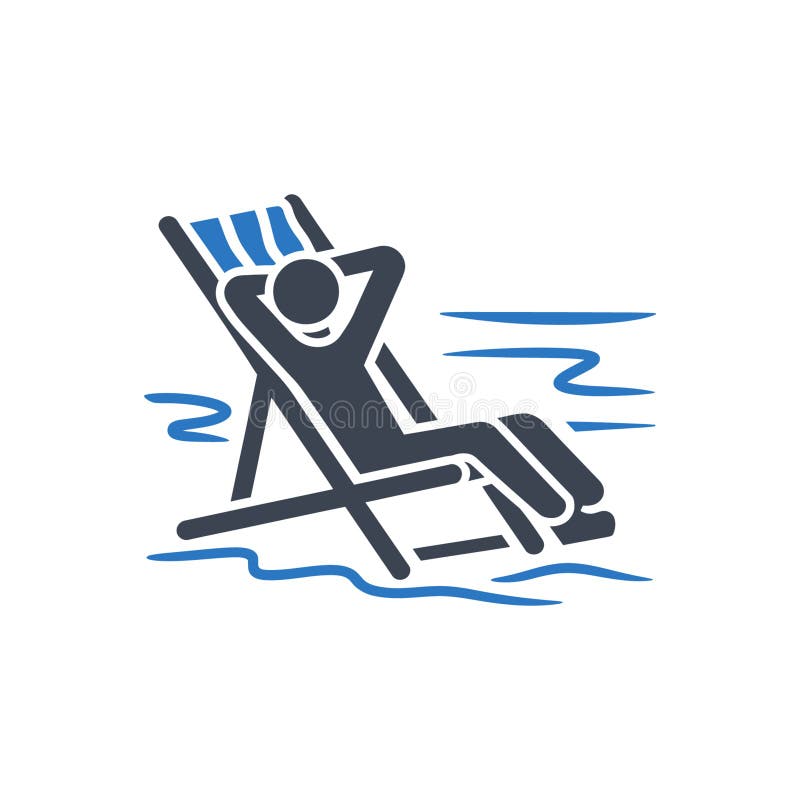 Beach Relaxation Chair Icon Stock Vector - Illustration of sign, symbol ...