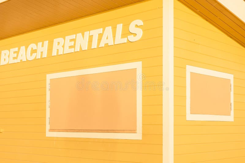 Beach Rentals Sign for Summer Recreation Stock Photo - Image of white ...