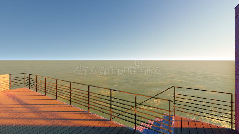 Beach Resort with Blue Sky 3d Rendering Stock Illustration ...