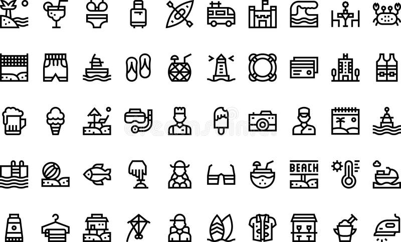 Beach Resort Icons High-Quality Vector Icons Collection with Editable ...