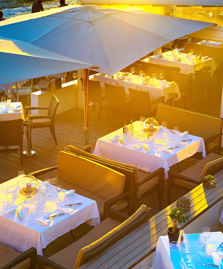 Beach restaurant, Cannes stock image. Image of resort - 42684785