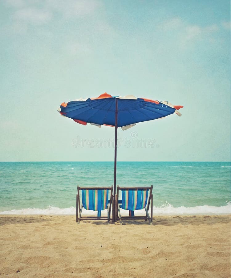 Beach in retro style stock image. Image of landscape - 38850731