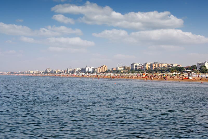 Beach Rimini Adriatic sea stock photo. Image of holiday - 109733154