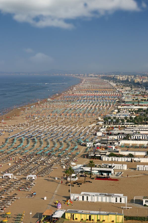 Beach Rimini Italy Aerial View Stock Image - Image of tourist ...