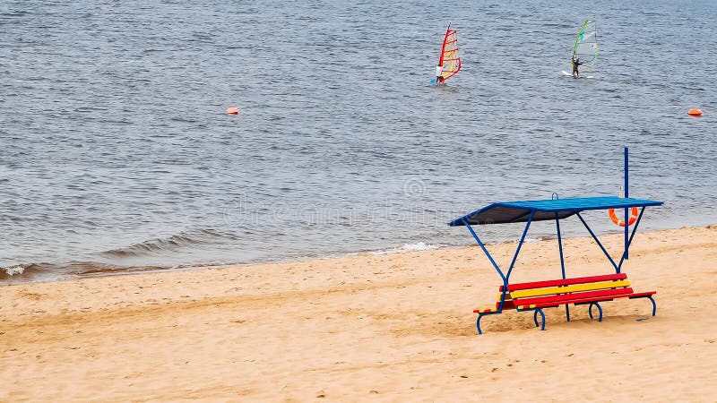 Beach on the River with a Minimum Number of People or Empty Stock Photo ...