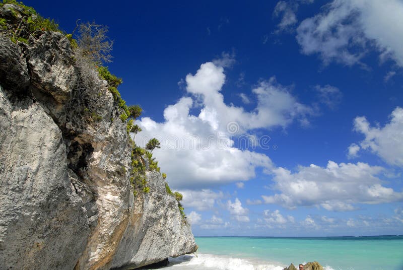 Beach Rock stock image. Image of beach, clouds, ocean - 1723851
