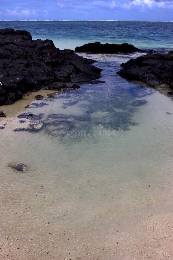 Beach and Rock in Belle Mare Mauritius Stock Image - Image of water ...