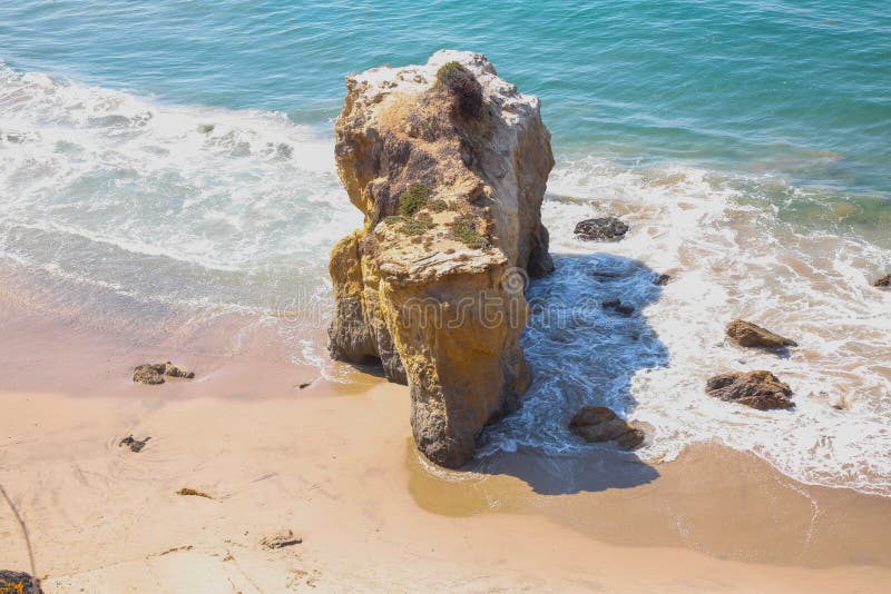 The beach rock stock image. Image of view, boat, gull - 87837879