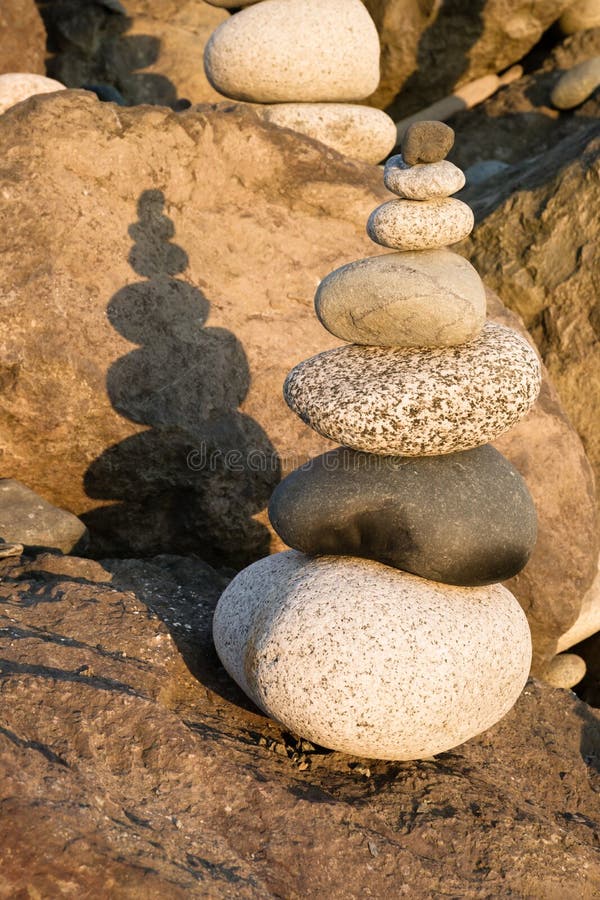 Beach Rock Stacking Balancing Vertical Composition Stock Photos - Free ...