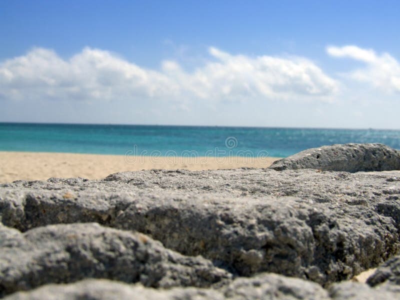 Beach on the Rocks stock photo. Image of green, caribbean - 2890058