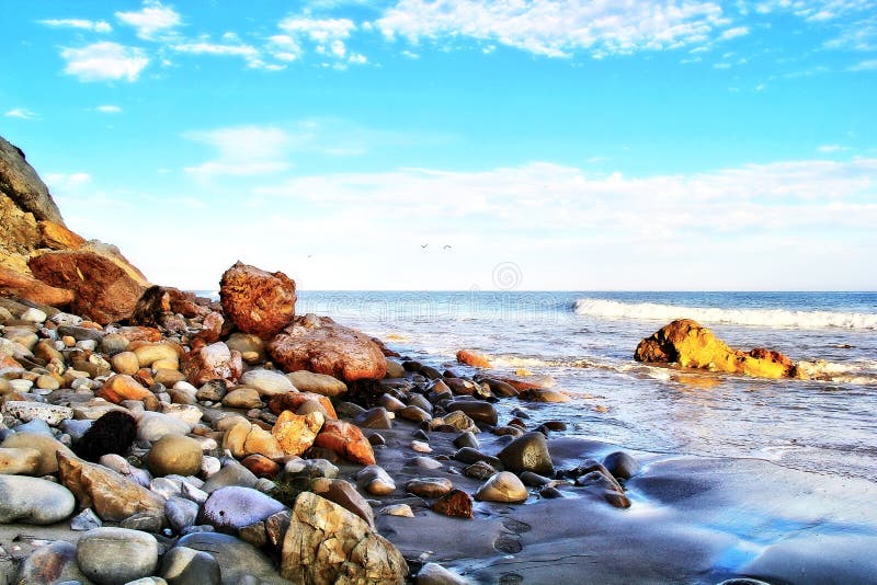 Beach and rocks stock image. Image of rock, background - 45510283