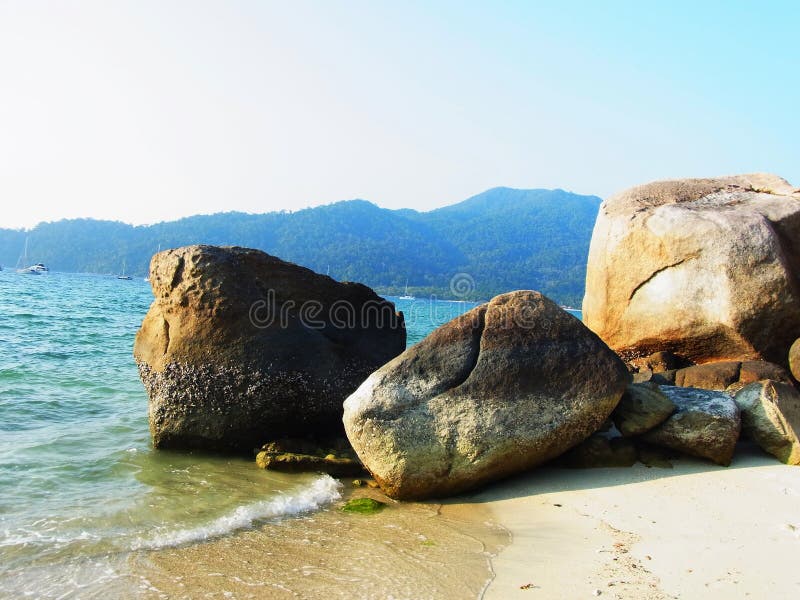Beach and Rocks stock image. Image of seascape, rocks - 60452601