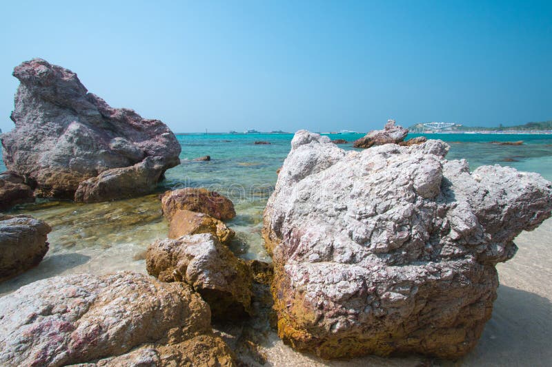 Beach with rocks stock photo. Image of shore, island - 36827938