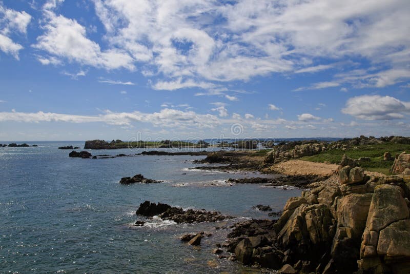 Beach and Rocks in Brittany Stock Photo - Image of clouds, shore: 207527372