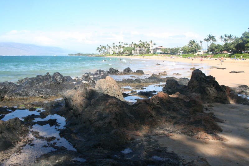 Beach Rocks stock image. Image of beach, clouds, aloha - 47494007